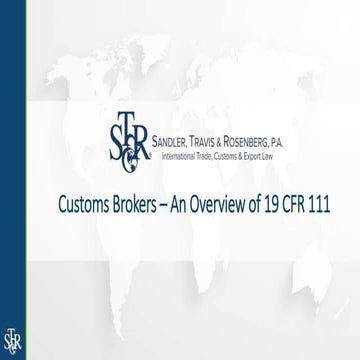 Broker Course exam CFR 19 Part 111 Customs Broker | PPTX