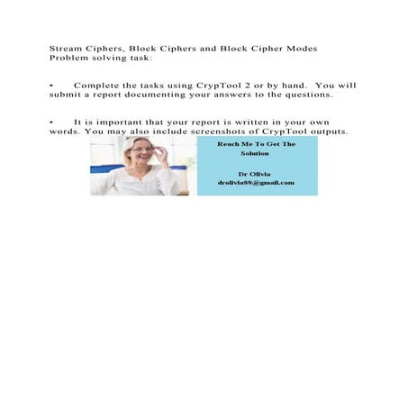Stream Ciphers Block Ciphers And Block Cipher Modes Problem Solvingdocx 6618