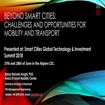 Beyond Smart Cities: Challenges and Opportunities For Mobility and ...
