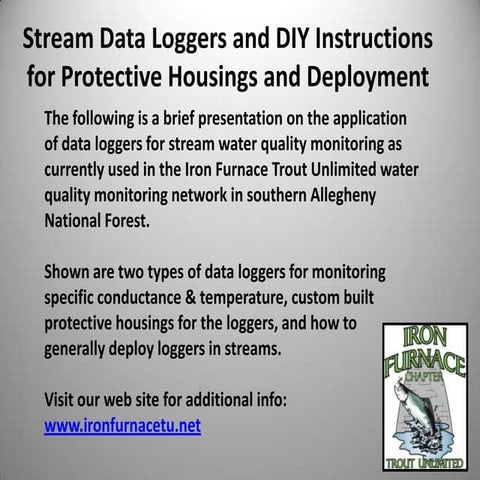 Stream Data Loggers And Diy Instructions For Protective Housings And ...
