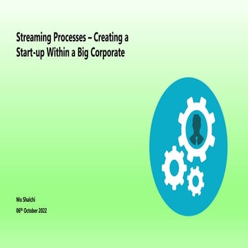 Streaming Processes: Creating a Start-up Within a Big Corporate (Mohammad Shalchi at Haleon) | PPTX
