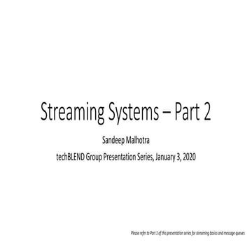 Streaming systems - Part 2 | PDF