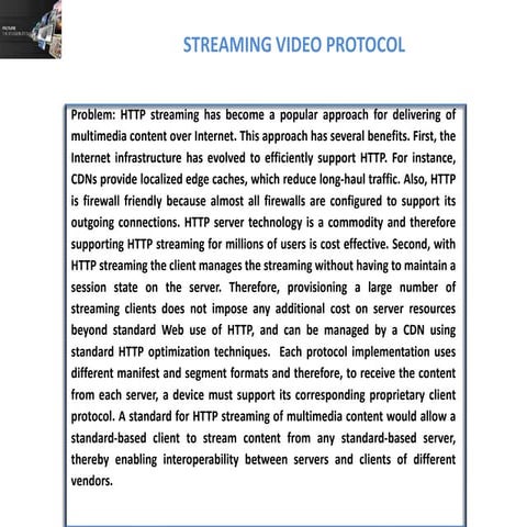 Streaming Video Protocol | PPTX | Internet | Computing