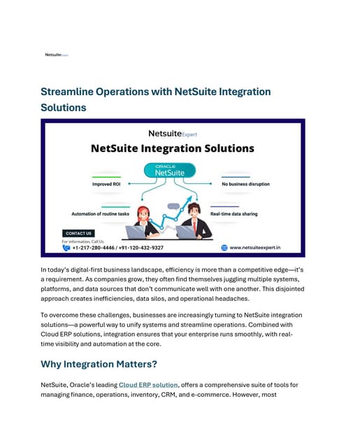 Connect Systems & Unlock Growth with NetSuite ERP | PDF