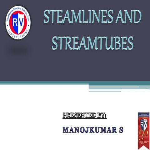 Streamlines and streamtubes | PPTX