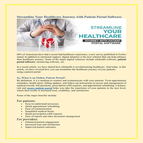 Streamline Your Healthcare Journey with Patient Portal Software | PDF