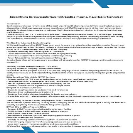 Streamlining Cardiovascular Care with Cardiac Imaging, Inc.'s Mobile ...