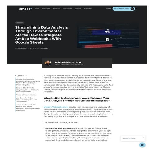 Streamlining data analysis through environmental alerts how to integrate ambee webhooks with ...