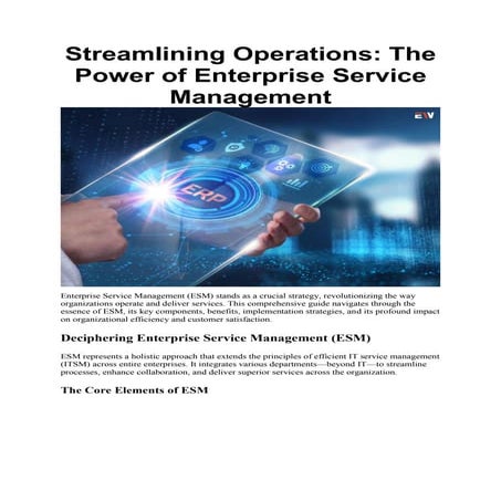 Enterprise Service Management: Benefits, Strategies And Features ...