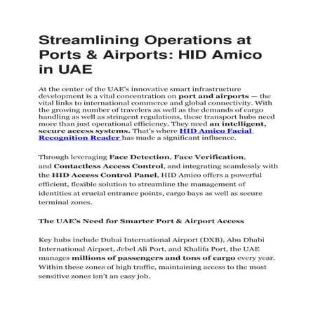 Streamlining Operations at Ports & Airports HID Amico in UAE.docx