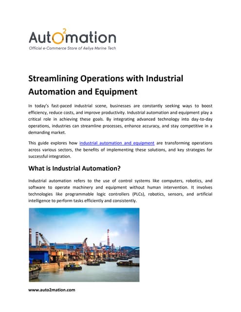 INTRODUCTION TO INDUSTRIAL AUTOMATION RR | PDF | Mechanical and ...