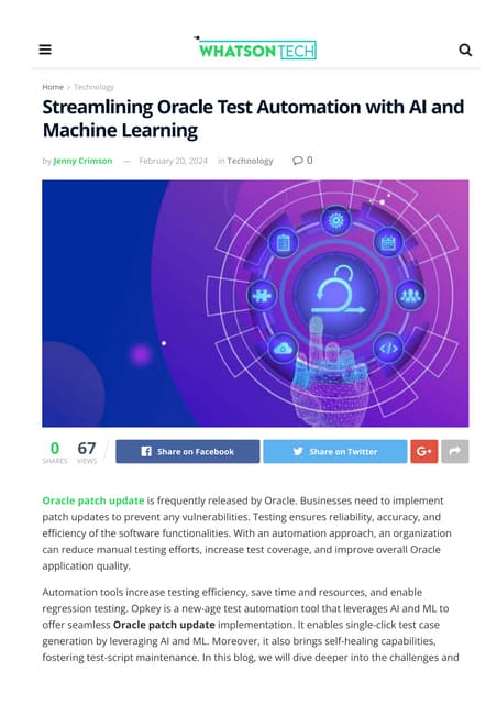 Streamlining Oracle Test Automation With Ai And Machine Learning Pdf