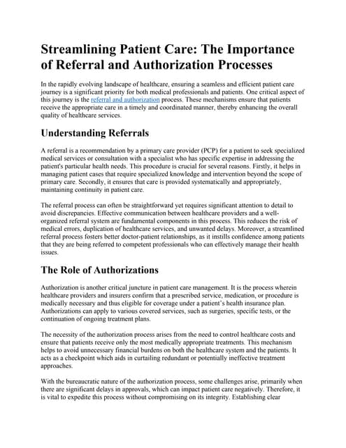 Referral vs. Authorization: Understanding the Key Differences in ...