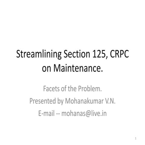 Streamlining section 125, crpc on maintenance | PPTX