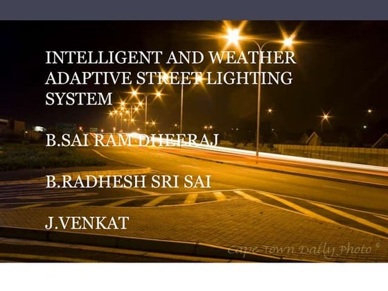 Smart street lighting control system project PPT | PPT