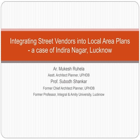 Street vendors and local area planning | PPTX