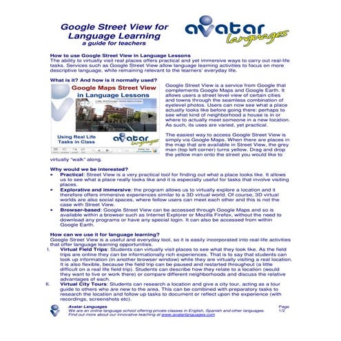 Google Street View for Language Learning | PDF