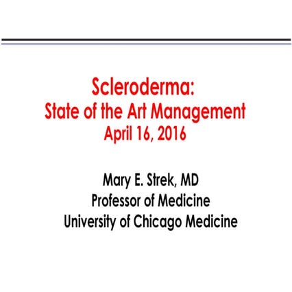Scleroderma: State of the Art Management | PPT