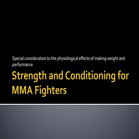 Strength and Conditioning for MMA | PPTX