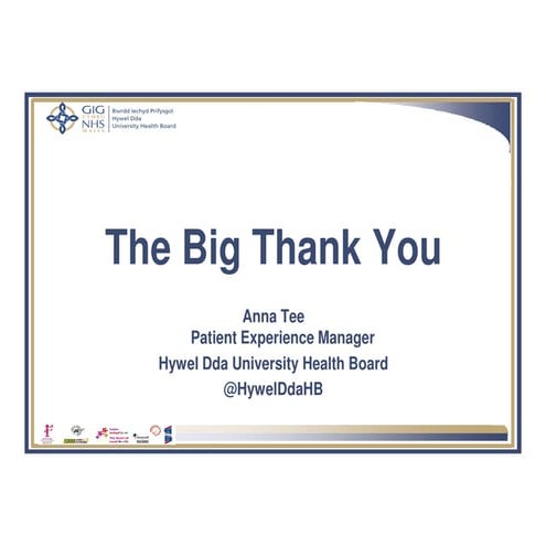 Hywel Dda University Health Board- The big thank you- PEN 2015 | PDF