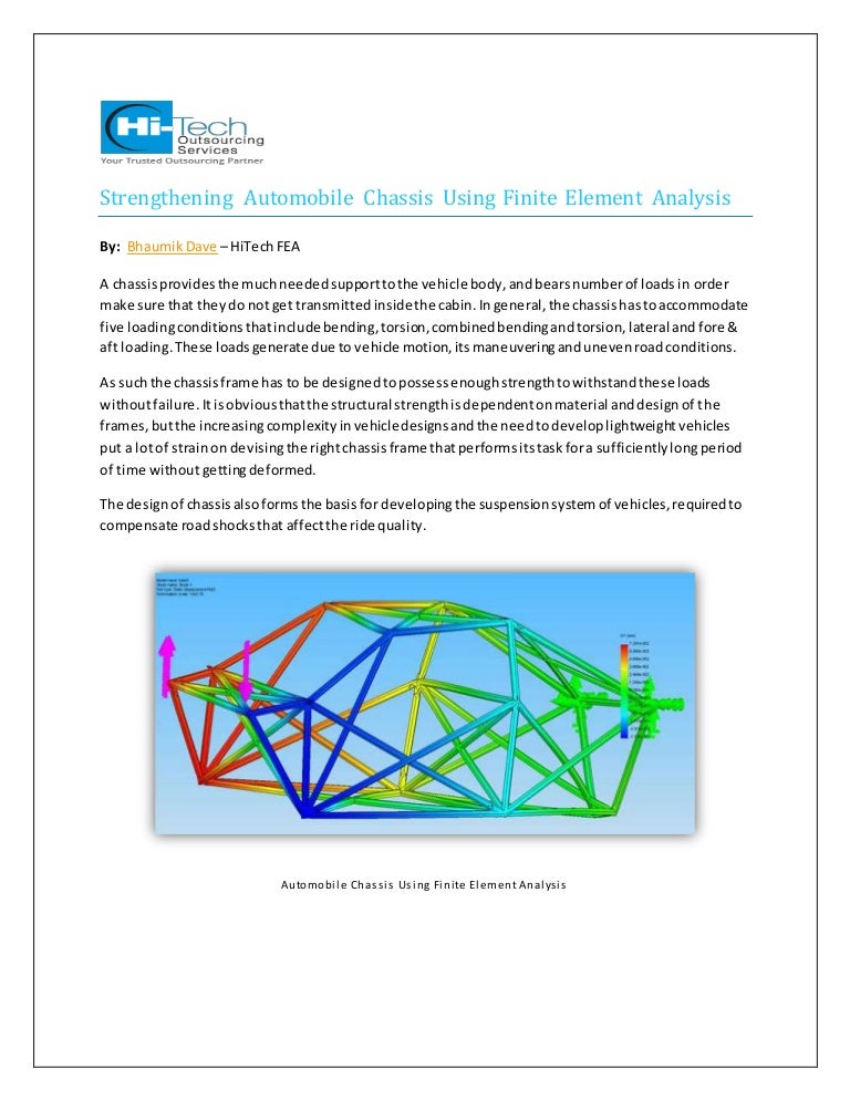Strengthening Automobile Chassis Using Finite Element Analysis