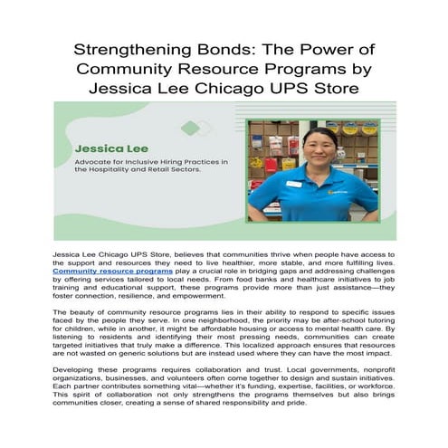 Strengthening Bonds_ The Power of Community Resource Programs by ...
