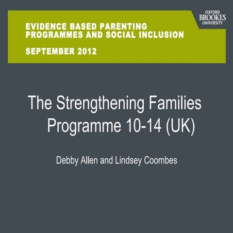 Strengthening Families 10-14 Workshop | PPT