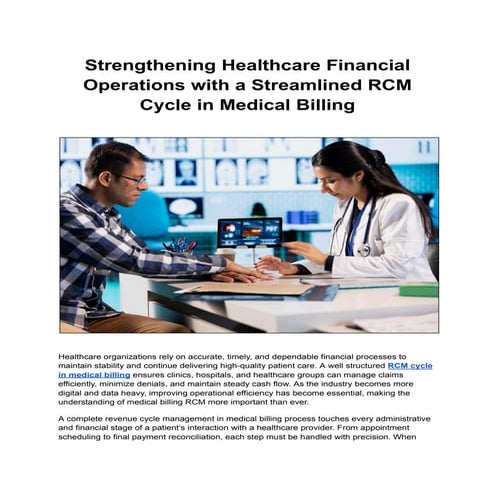 Strengthening Healthcare Financial Operations with a Streamlined RCM ...