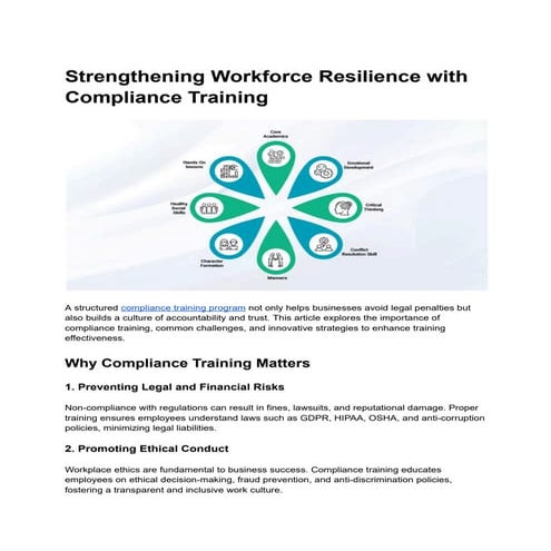 Strengthening Workforce Resilience with Compliance Training | PDF