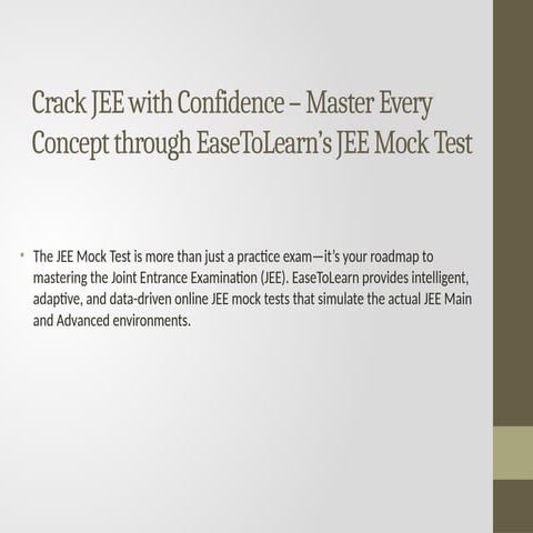 Strengthen Your Exam Strategy with the Most Effective JEE Mock Test ...