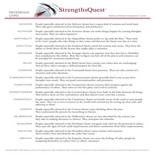Strength finder 2 pager | PDF