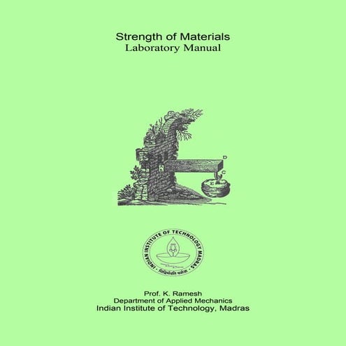 Strength of materials laboratory manual | PDF