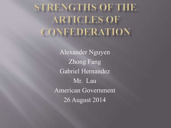 Strengths of the articles of confederation | PPT