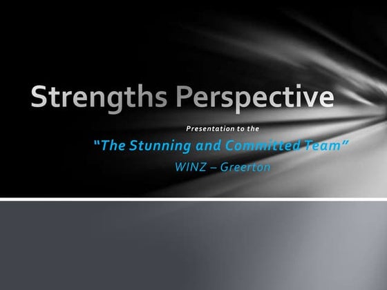 Strengths perspective | PPTX