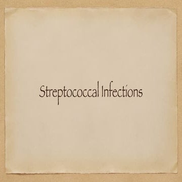 Streptococcal Infections Streptococcus Ppt