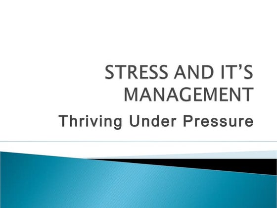 Stress management techniques | PPT