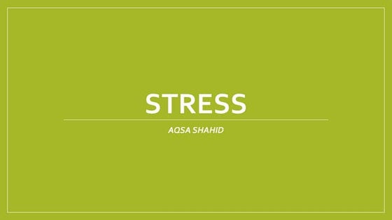 Theories of stress | PPT | Mental Health | Diseases and Conditions