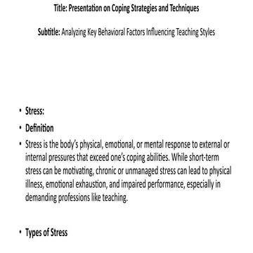 Presentation on coping strategies and techniques | DOCX