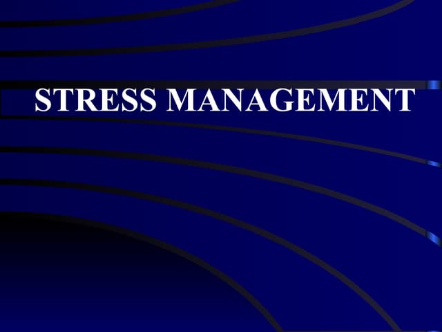 Creating stress free environment | PPTX