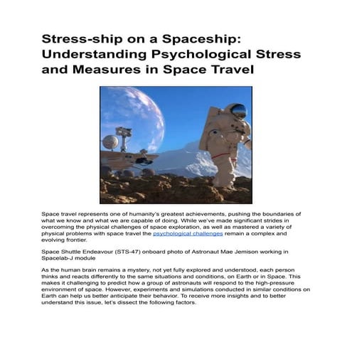 Stress-ship on a Spaceship_ Understanding Psychological Stress and ...