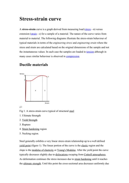 Stress strain curve for ductile and brittle materials | PPTX