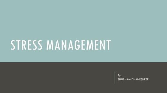Case study on stress at work final | PPTX