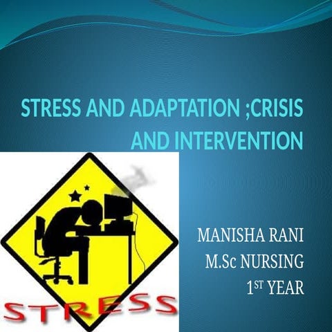 Stress and adaptatiton | PPTX