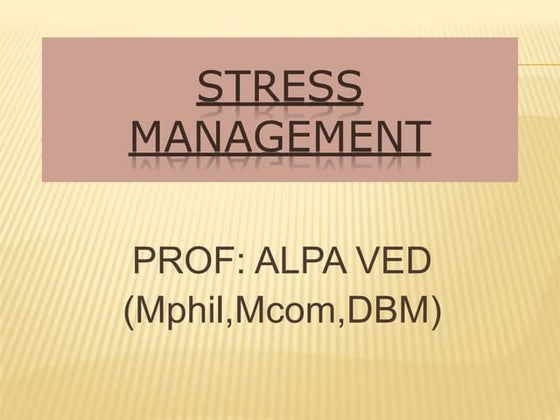 Stress management ppt | PPT