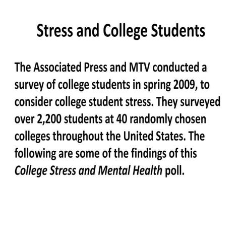 Stress and college students | PPTX
