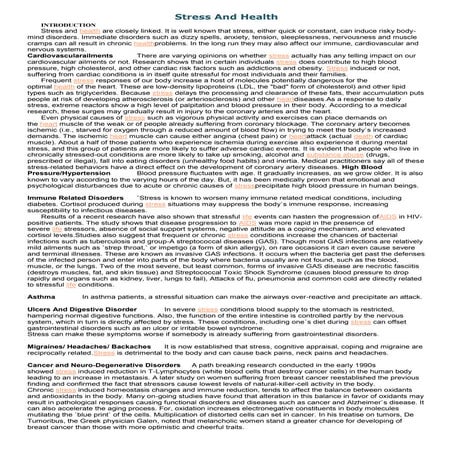 120. causes and effects of stress | PPTX