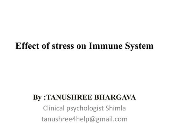 Stress and the immune system | PPTX