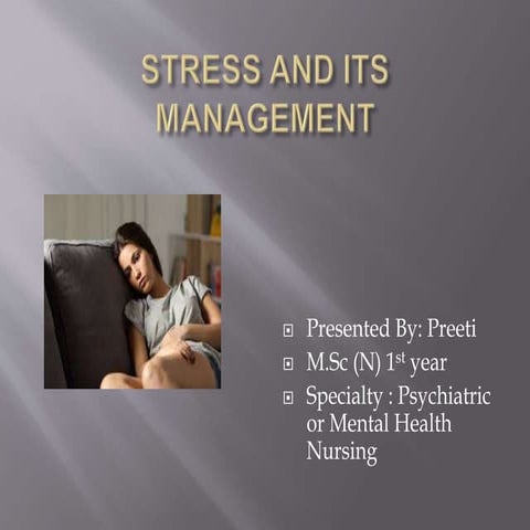 stress in nursing ppt | PPTX