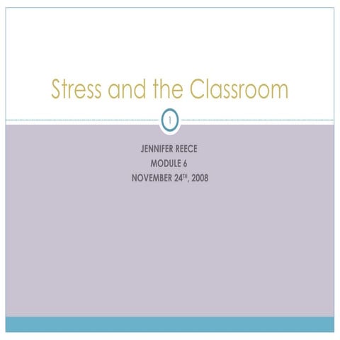 Stress and the Classroom | PPT | Medical Health
