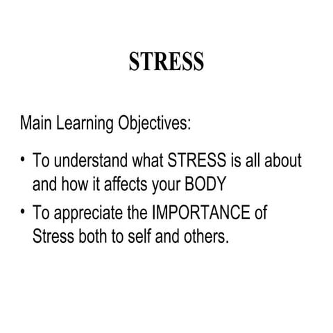 Stress and the human body | PPT